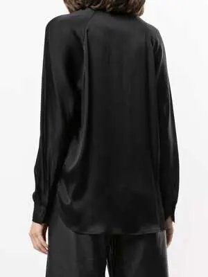 Vince Open Neck Long-sleeved Loose Fit Blouse