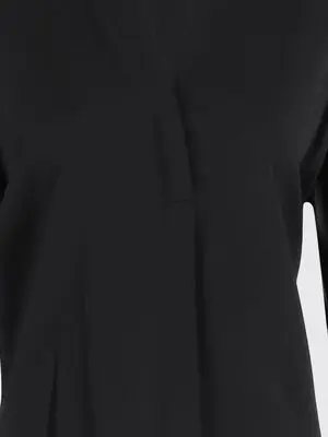 Vince Open Neck Long-sleeved Loose Fit Blouse - Black
