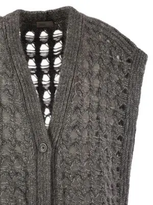 Herno Sleeveless V-neck Open Knit Sweater