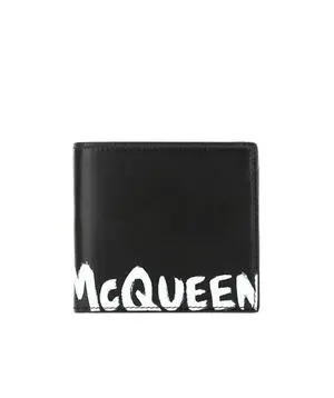 Alexander McQueen Logo Print Bi-fold Wallet - Black