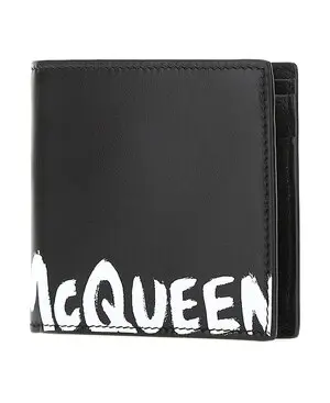 Alexander McQueen Logo Print Bi-fold Wallet - Black