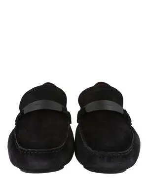FERRAGAMO Round-toe Slip-on Loafers With Removable Logo Trim