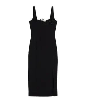 Blumarine Floral Rhinestone Midi Dress