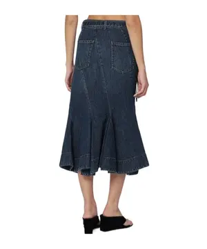 Sacai Asymmetrical Zip Front Denim Skirt