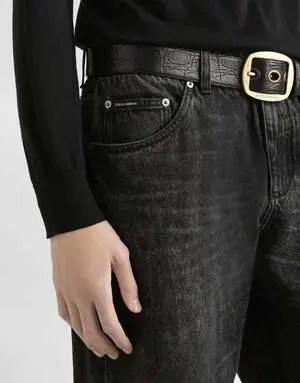 Dolce & Gabbana Logo Plaque Cotton Jeans - Multi-color