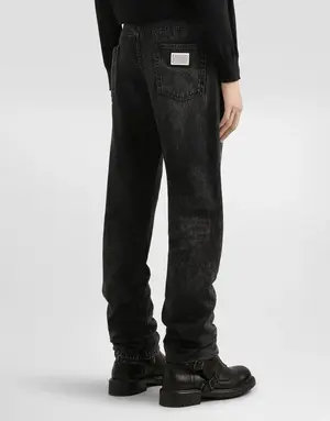 Dolce & Gabbana Logo Plaque Cotton Jeans - Multi-color