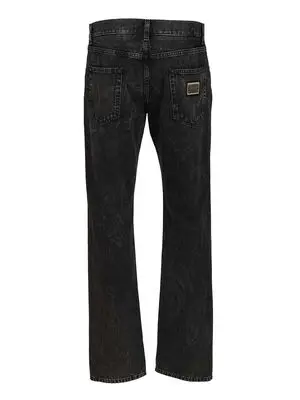 Dolce & Gabbana Logo Plaque Straight-leg Jeans - Multi-color