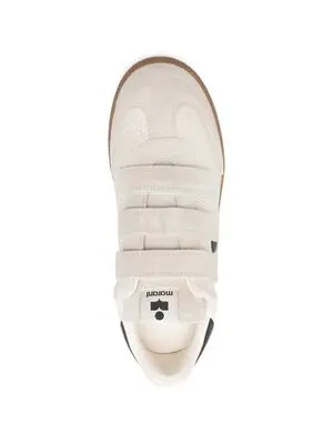 Isabel Marant Étoile Perforated Velcro Low-top Sneakers - Chalk/black