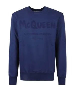 Alexander McQueen Logo-printed Crewneck Sweatshirt - Blue