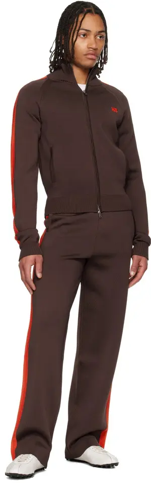 WALES BONNER Brown Zipped Track Jacket