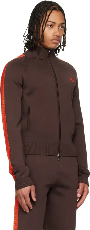 WALES BONNER Brown Zipped Track Jacket