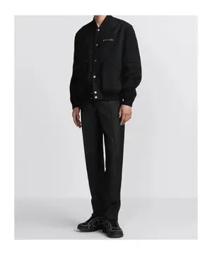 Dior High Waist Straight Leg Trousers - Grey