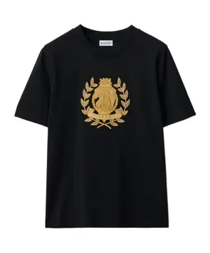Burberry B Crest Embroidered Crewneck T-shirt - Black