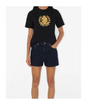 Burberry B Crest Embroidered Crewneck T-shirt - Black