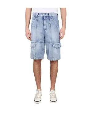 Isabel Marant Étoile Logo Patch Cargo Shorts - Blue