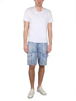 Isabel Marant Étoile Logo Patch Cargo Shorts - Blue
