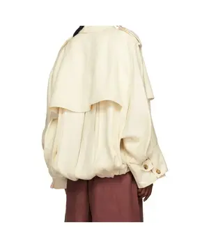 Gabriela Hearst Long Sleeve Jacket With Lapel Zip Front And Draped Detailing