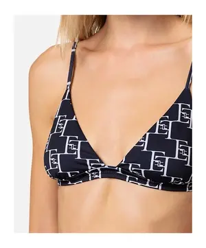 Elisabetta Franchi Monogram-print Triangle Bikini Set - Black