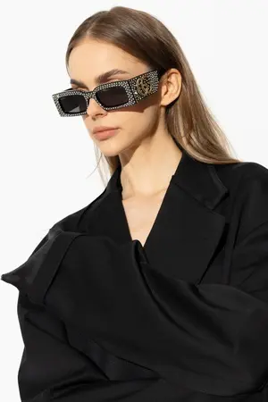 Gucci Rectangular Frame Embellished Sunglasses - Pink