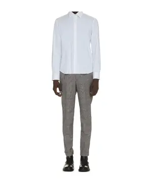 PT TORINO Wool Dress Trousers With Plaid Pattern