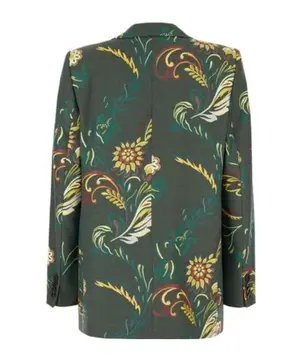 Etro Floral-print Notched Lapel Blazer - Black