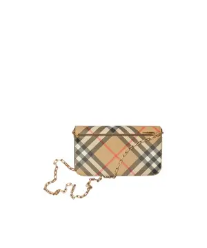Burberry Checked Chain-linked Wallet
