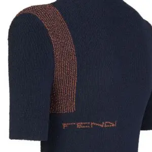 Fendi Fitted Jersey Dress With High Neck And Short Sleeves