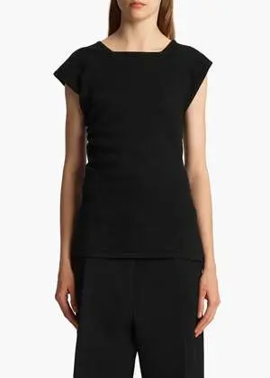 Khaite Josif Top With Cap Sleeves And Square Neck