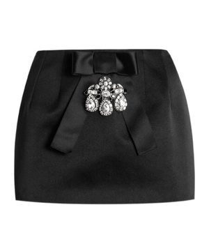 Dolce & Gabbana Duchess Mini Skirt With Embellishment - Black