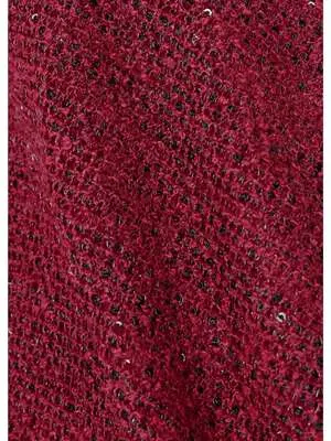 Alessandra Rich Tweed Cropped Jacket - Red