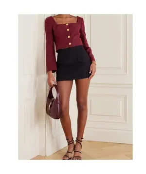 Alessandra Rich Tweed Cropped Jacket - Red