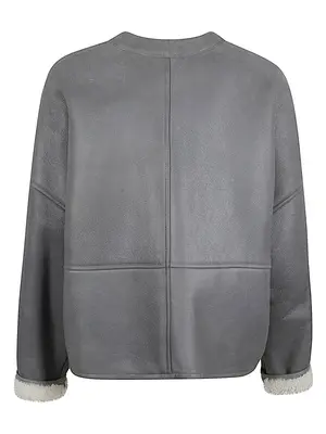 Loewe Pebble Leather Cardigan - Light Grey