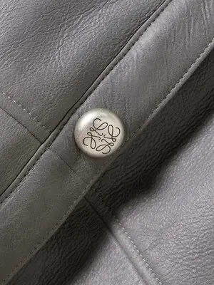 Loewe Pebble Leather Cardigan - Light Grey
