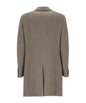 Zegna Single-breasted Herringbone Coat