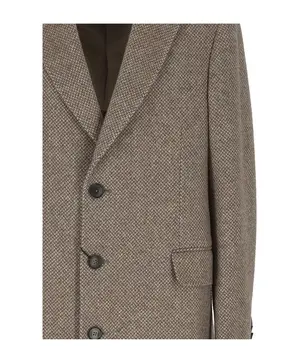 Zegna Single-breasted Herringbone Coat