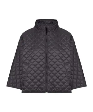 Max Mara Delfina Quilted High Neck Coat - Black