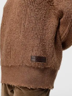 Dsquared2 Long-sleeved Crew Neck Sweater With Distressed Details - Brown