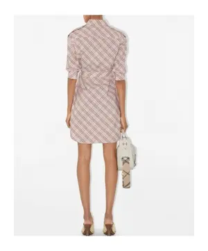 Burberry Checked Belted Waist Shirt Dress