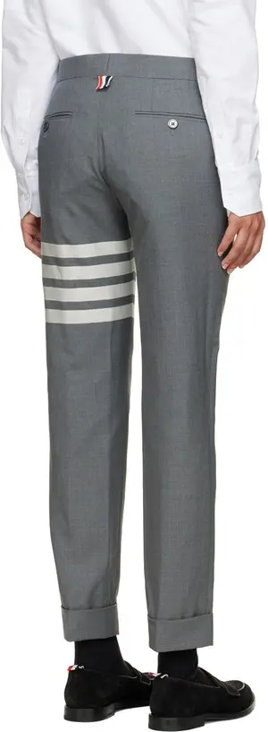 Thom Browne Grey 4-bar Tailored Cropped Pants - Medium Gray