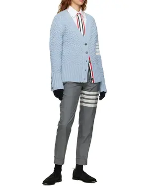 Thom Browne Grey 4-bar Tailored Cropped Pants - Medium Gray