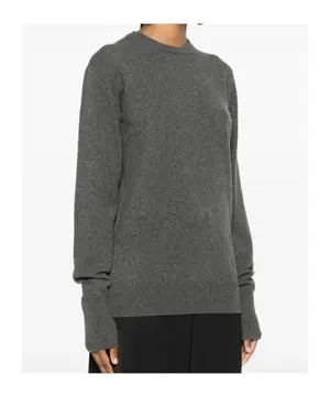 JIL SANDER Round Neck Long Sleeve Sweater - Mediumgrey