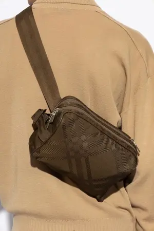 Burberry Checkered Zipped Belt Bag - Brown