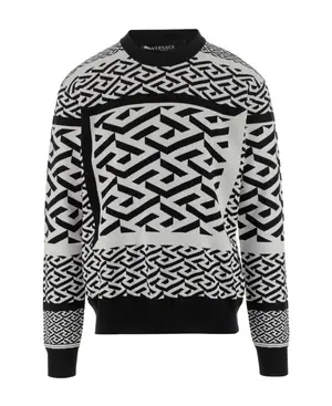 Versace La Greca Knitted Jumper - Black