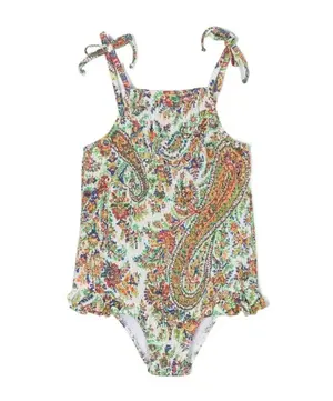 Etro Floral-print Shirred One-piece Swimsuit - Multicolor