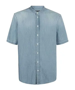DONDUP Mandarin Collar Denim Shirt