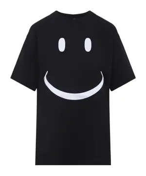 Moschino Smiley Face Cotton T-shirt - Black