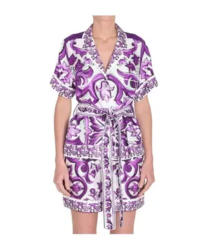 Dolce & Gabbana Majolica Print Short Sleeve Shirt - Multicolor