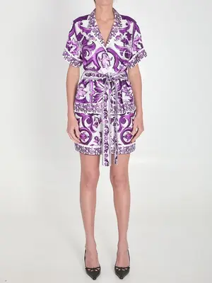 Dolce & Gabbana Majolica Print Short Sleeve Shirt