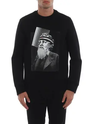 Neil Barrett Front Printed Detail Hoodie