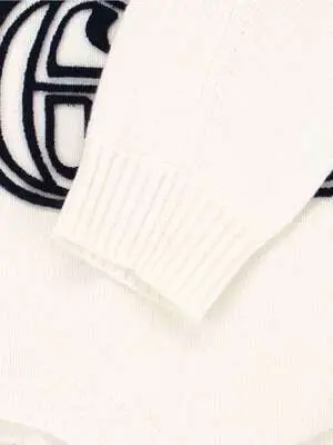 Max Mara Crewneck Knitted Jumper With 1951 Logo - White